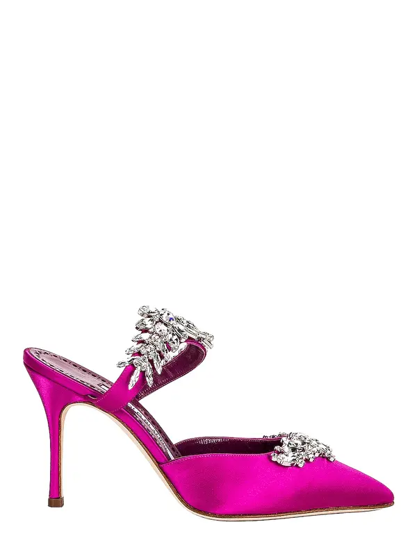 Manolo Blahnik Lurum 90 Heels - Bright Purple