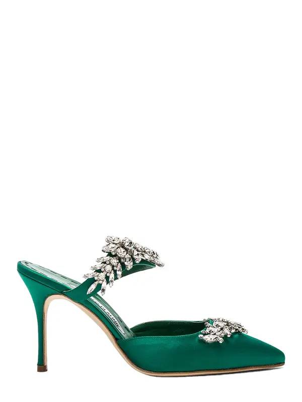 Manolo Blahnik Lurum 90 Heels - Green