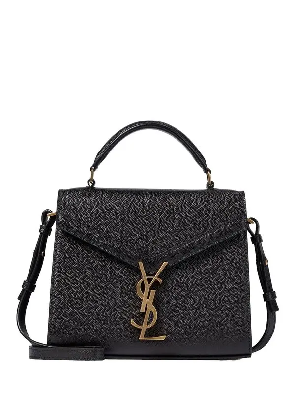 Saint Laurent Cassandra Mini Leather Shoulder Bag - Black