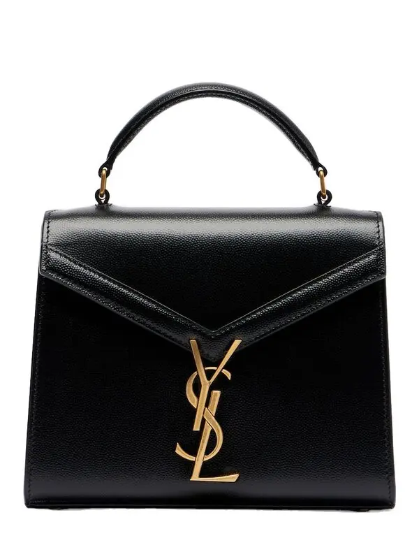 Saint Laurent Cassandra Mini Leather Shoulder Bag - Black