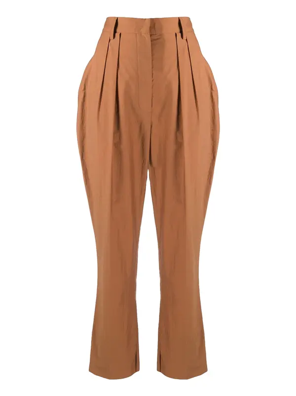 Nanushka Reya Cropped Trousers - Brown
