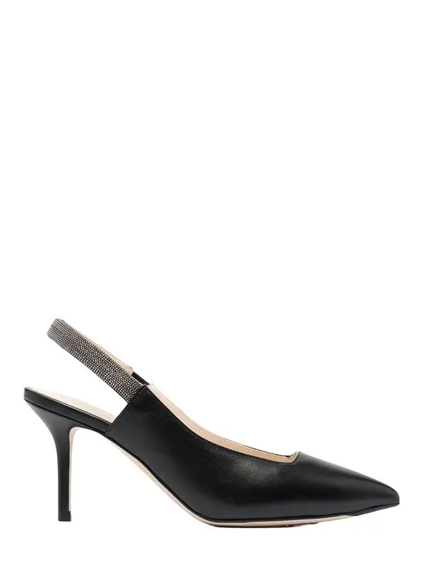 Fabiana Filippi Leather Slingback Pumps - Black