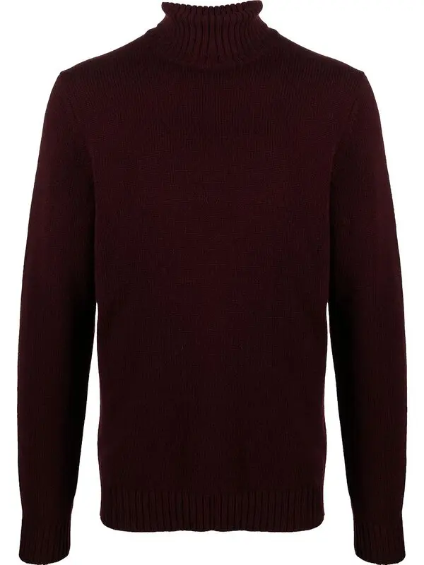DELL'OGLIO Roll-neck Knitted Jumper - Red