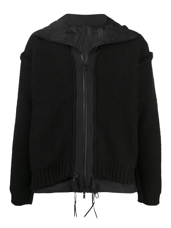 THE VIRIDI-ANNE Knitted Layered Jacket - Black