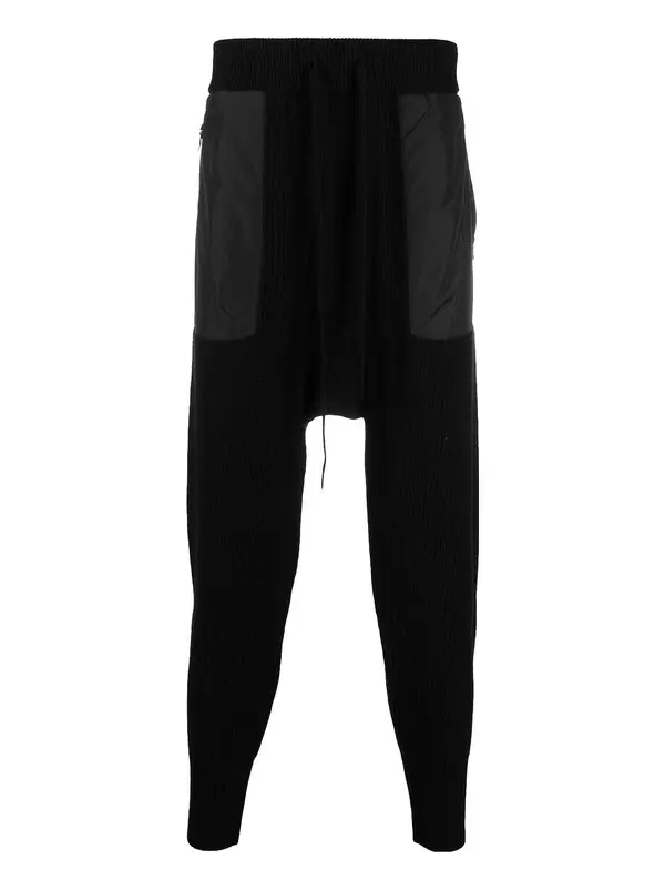 THE VIRIDI-ANNE Fleece-lined Slim Trousers - Black