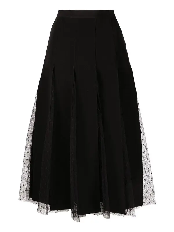 Red Valentino Point D'esprit Mid-length Skirt - Black