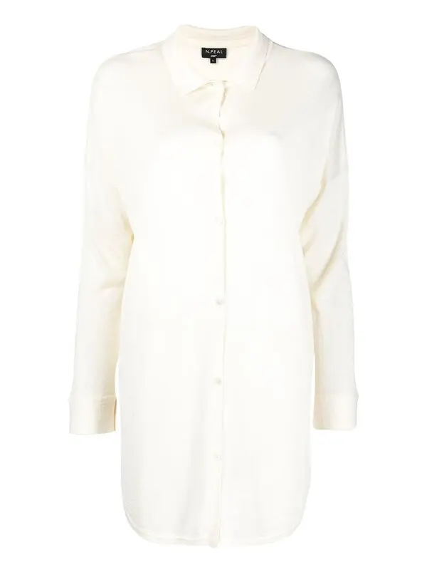 N.peal Longline Silk-cashmere Blend Shirt - Neutrals