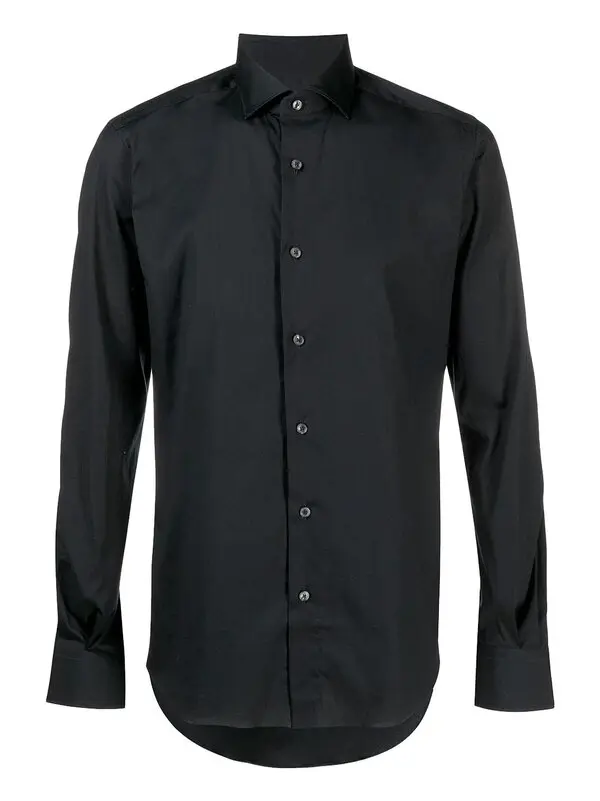 XACUS Pointed Collar Slim-fit Shirt - Black