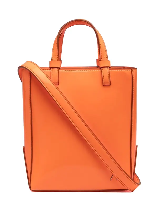 Attico Leather Tote Bag - Orange