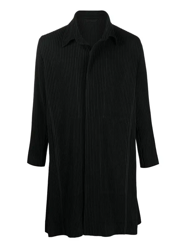 Issey Miyake Pleated Coat - Black