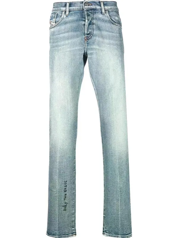 DIESEL Straight-leg Light Wash Jeans - Blue