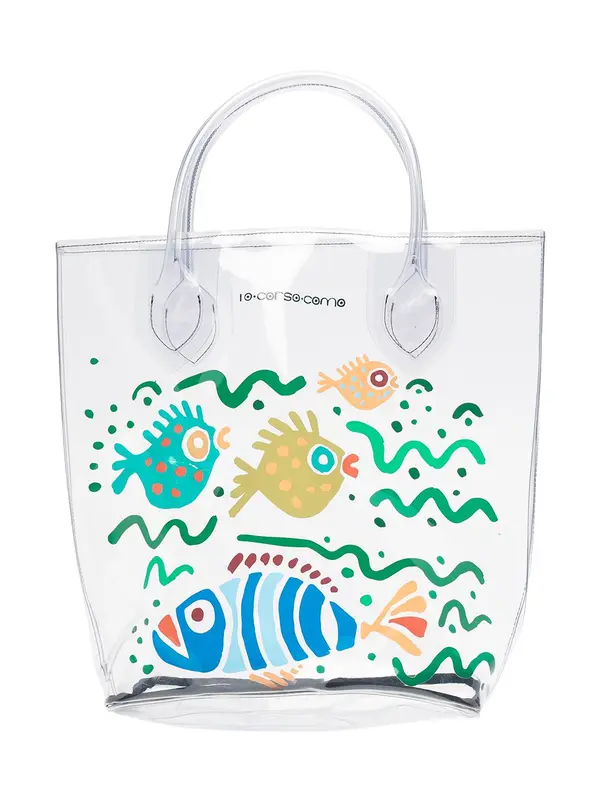 10 CORSO COMO Fish-print Tote Bag - White