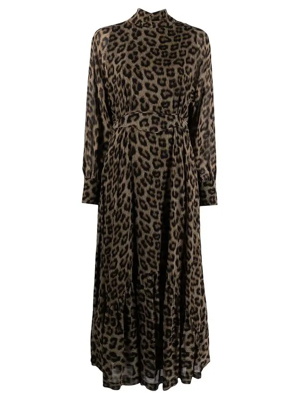 Ba&sh Fara Leopard-print Midi Dress - Brown