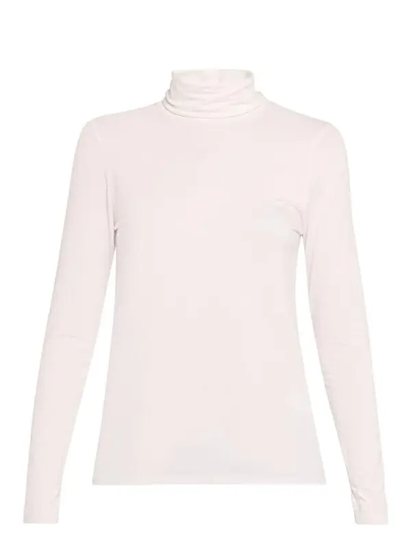 Majestic Filatures Viscose Jersey Turtleneck - Blanc