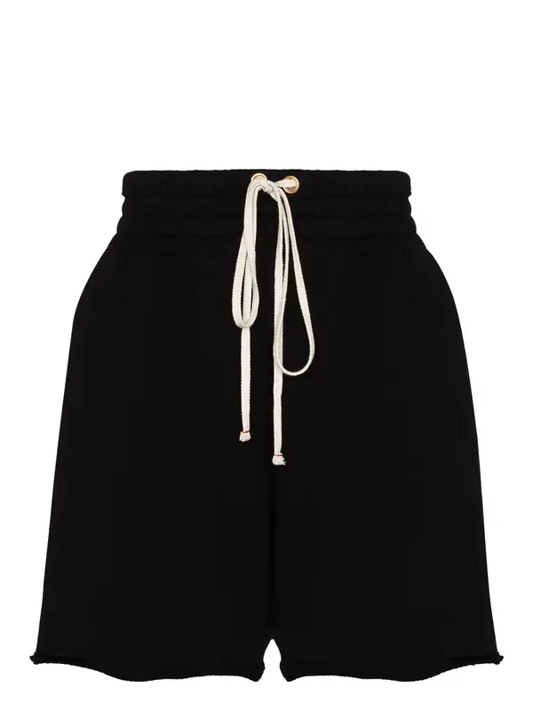 LES TIEN Yacht Cotton Track Shorts - Black