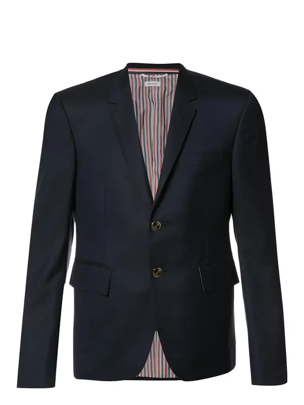 Thom Browne Super 120s Single-breasted Wool Blazer - Blue