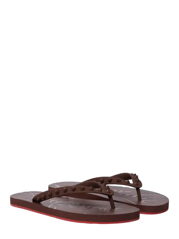 CHRISTIAN LOUBOUTIN Loubi Flip Flops - Brown