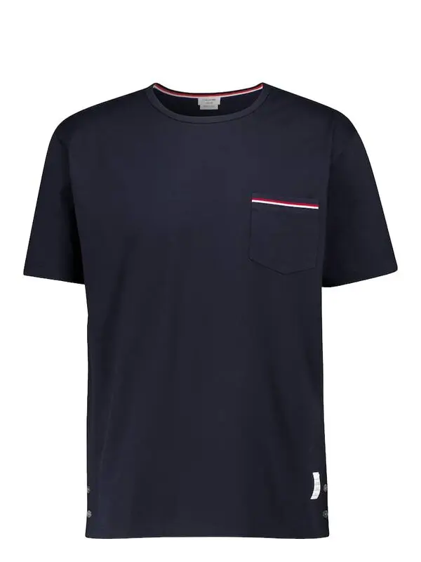 Thom Browne Short-sleeved Cotton T-shirt - Blue