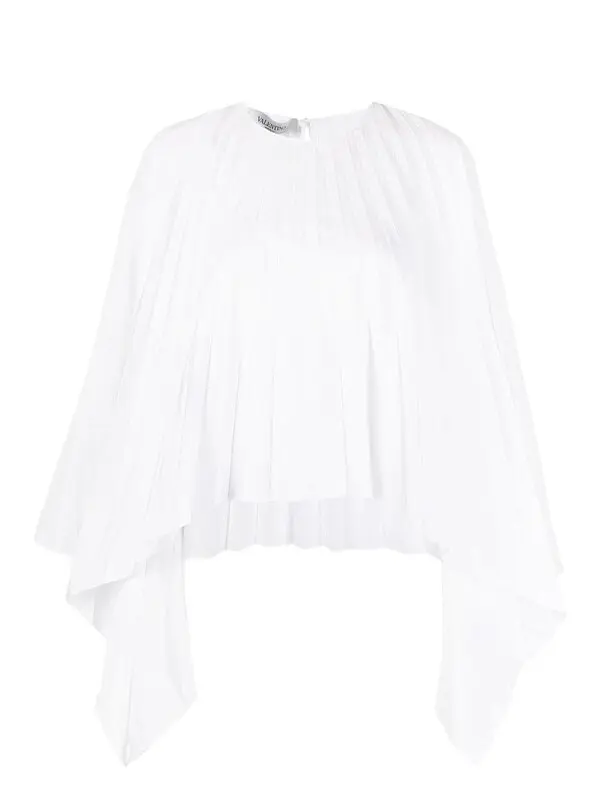 Valentino Garavani Pleated Bell-sleeves Top - White