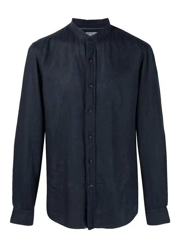Brunello Cucinelli Mandarin Collar Shirt - Blue
