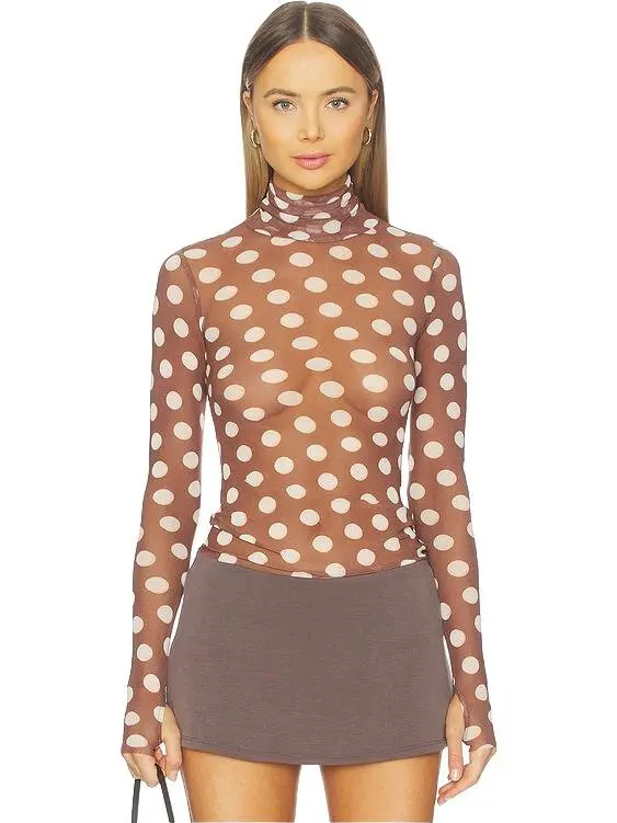 AFRM Zadie Top - Chocolate Halo Dot