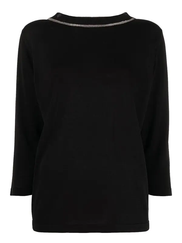 Fabiana Filippi Contrast-stripe Jumper - Black