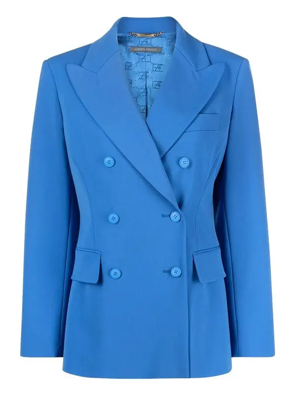 Alberta Ferretti Double-breasted Peak Lapel Blazer - Blue