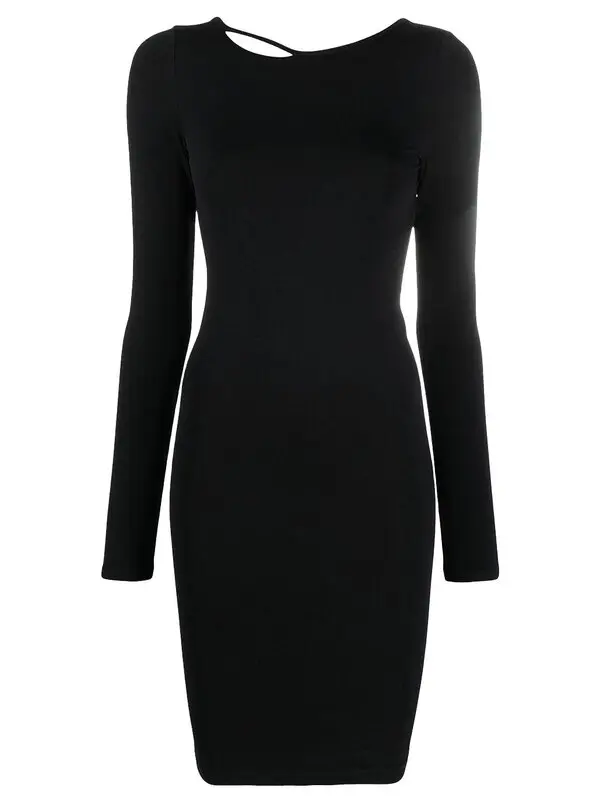Helmut Lang Long-sleeved V-back Dress - Black