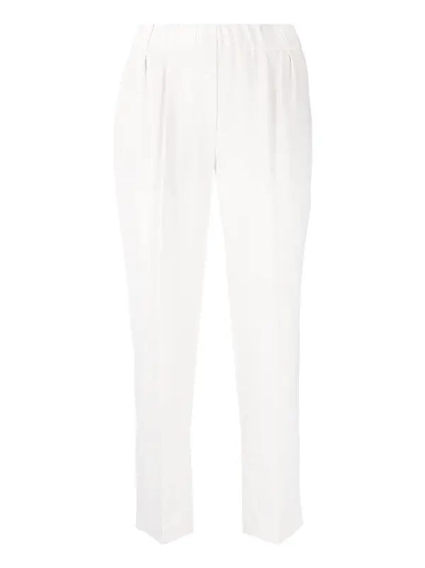 Brunello Cucinelli Elasticated Tapered Trousers - White