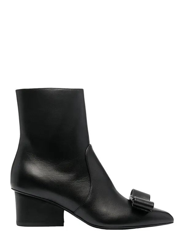 FERRAGAMO 55mm Viva Bow-detail Boots - Black