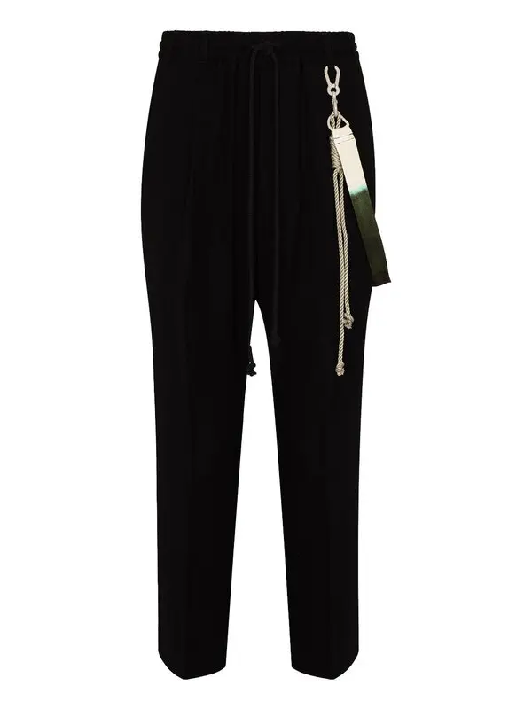 SONG FOR THE MUTE Cropped Track Pants - Black