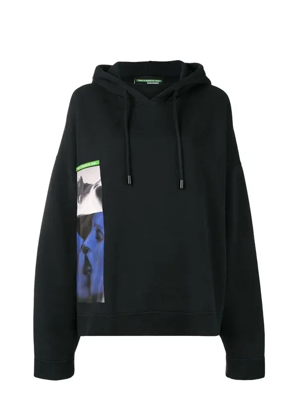 Dsquared2 Oversized Graphic Print Hoodie - Black