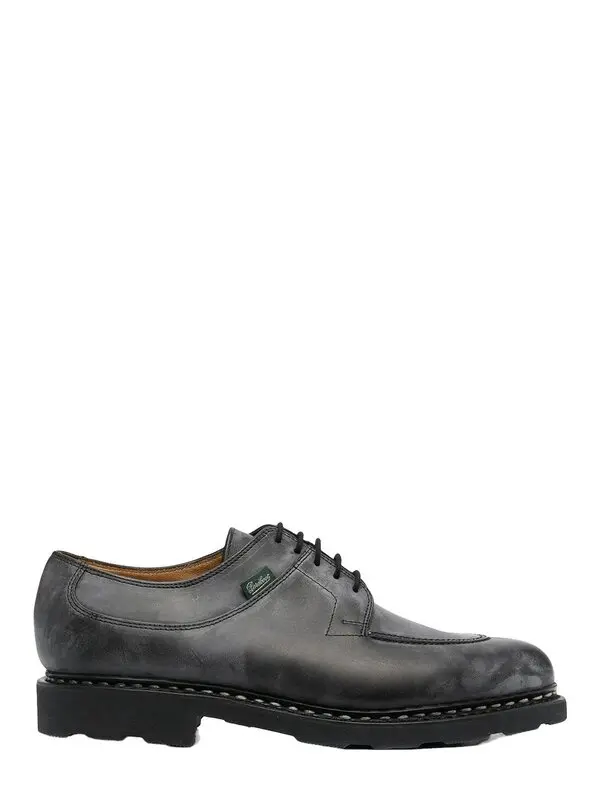 Paraboot Distressed Leather Lace-up Shoes - Black