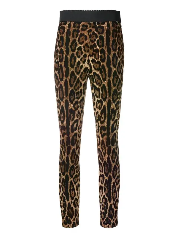 Dolce & Gabbana Leopard-print Cady Leggings - Black