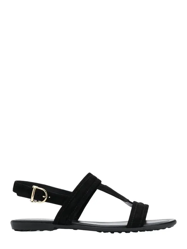 TOD'S Low Heel Slingback Sandals - Black