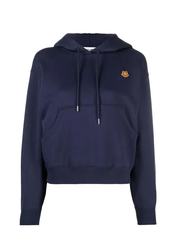 Kenzo Tiger Patch Cotton Hoodie - Blue