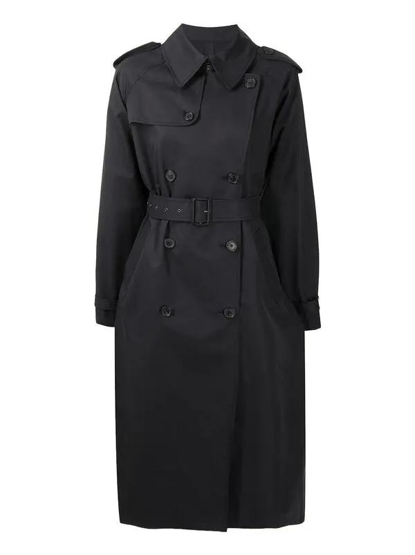 NILI LOTAN Double-breasted Trench Coat - Black