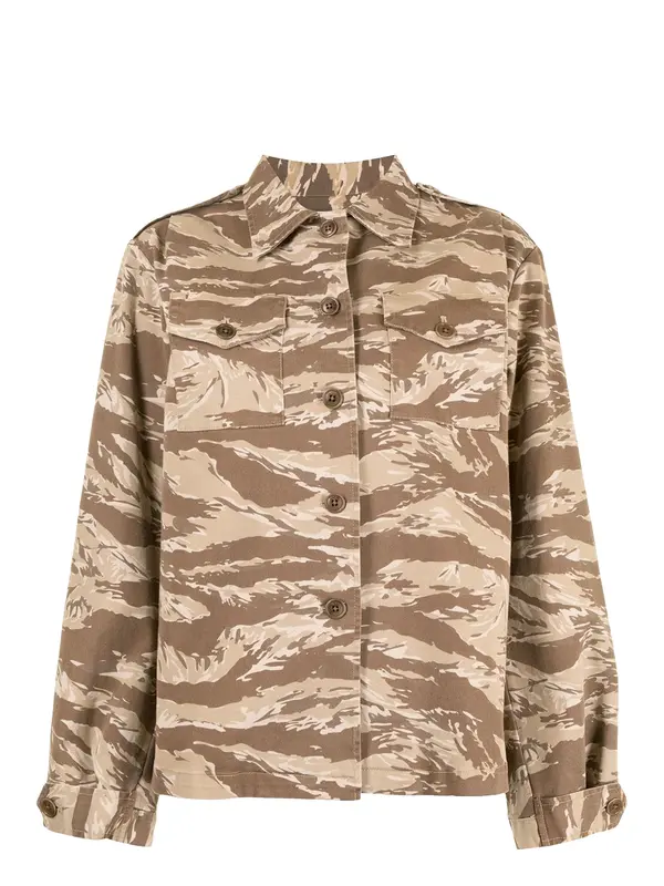 NILI LOTAN Camouflage Print Shirt - Brown