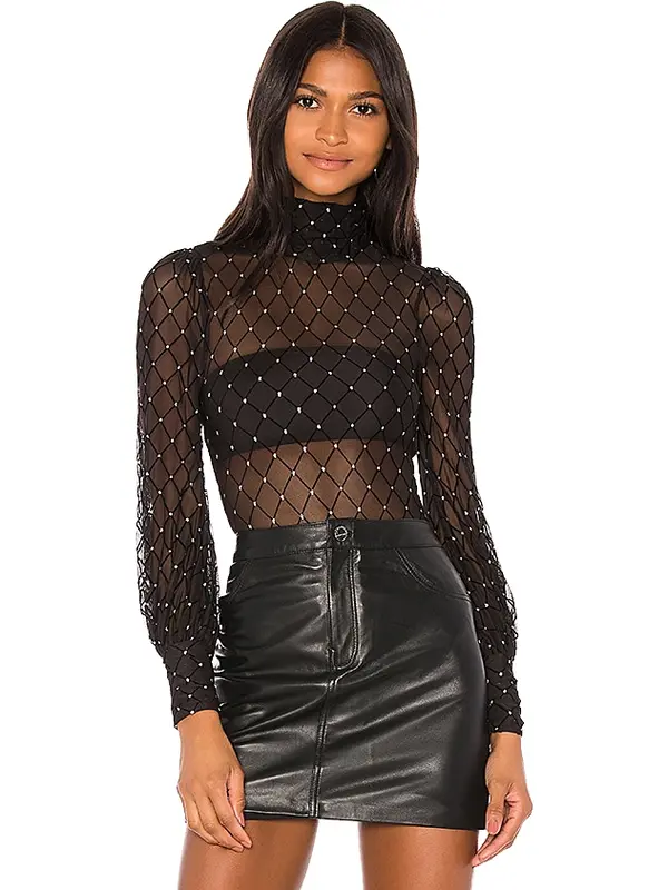 CAMILA COELHO Mara Bodysuit - Black