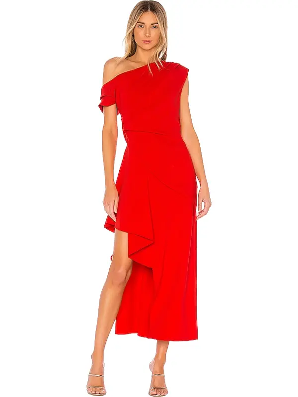 ELLIATT Pallas Draped Dress - Red