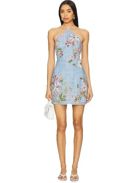 Hemant & Nandita X Mini Dress - Sky Blue