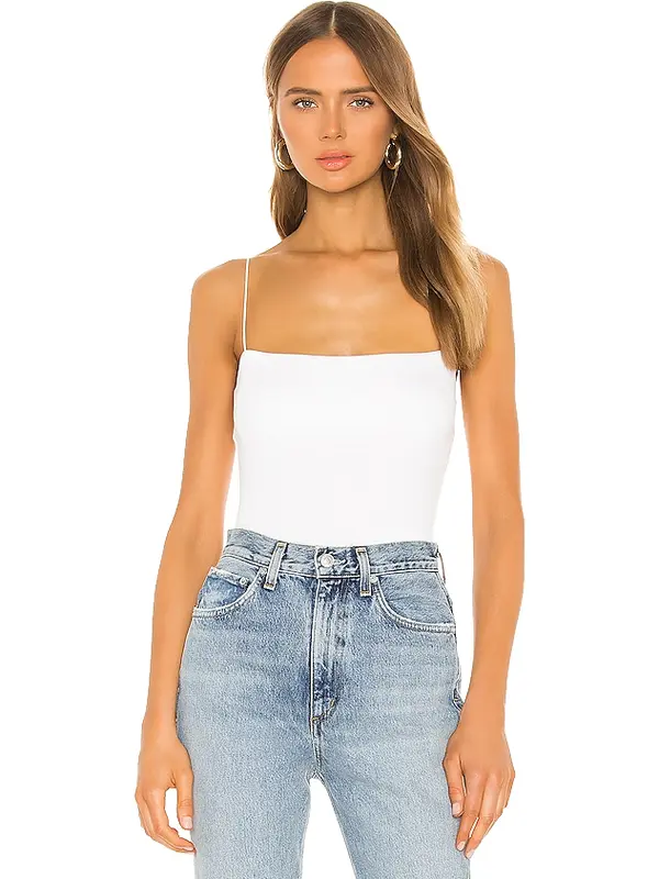 Enza Costa Silk Rib Essential Tank - White