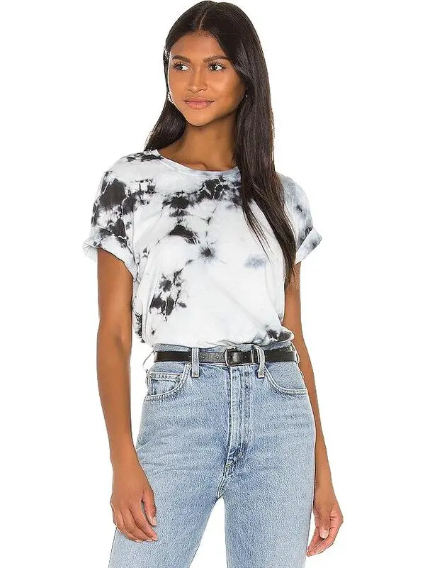 Michael Lauren Tie-dye Cotton T-shirt - Black & White Tie Dye
