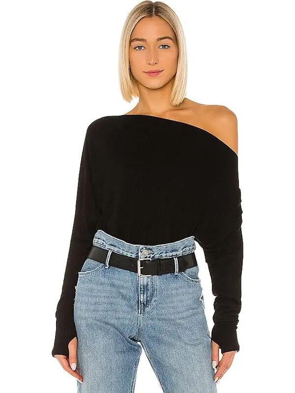 Michael Lauren Santos Drop Shoulder Sweater - Black
