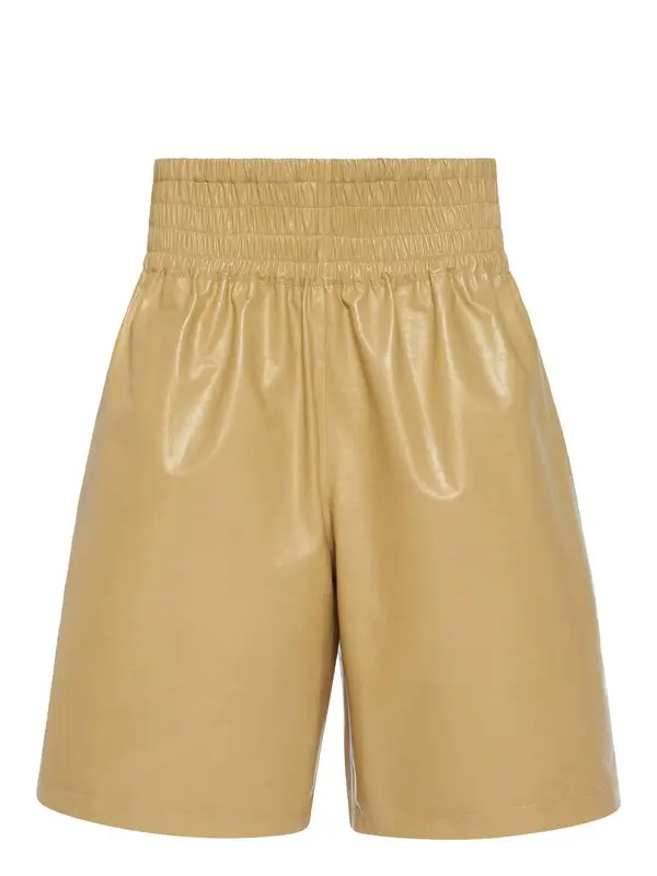 Bottega Veneta Leather Wide-leg Shorts - Yellow