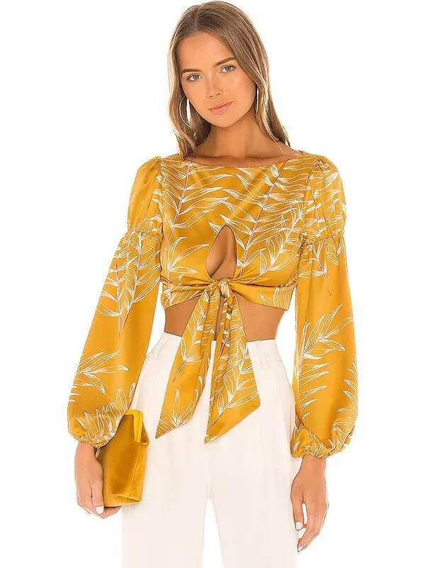 CAMILA COELHO Marcia Top - Gold Tropical