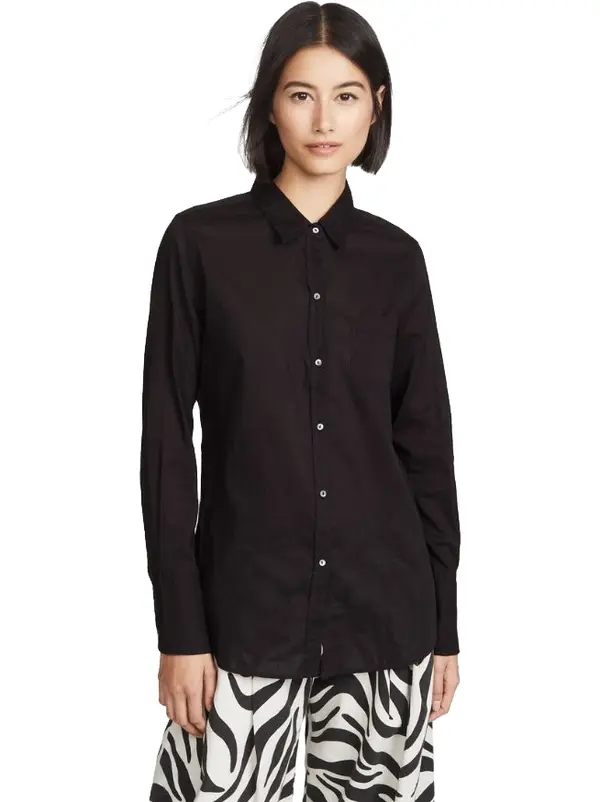 NILI LOTAN Cotton Voile Shirt - Black