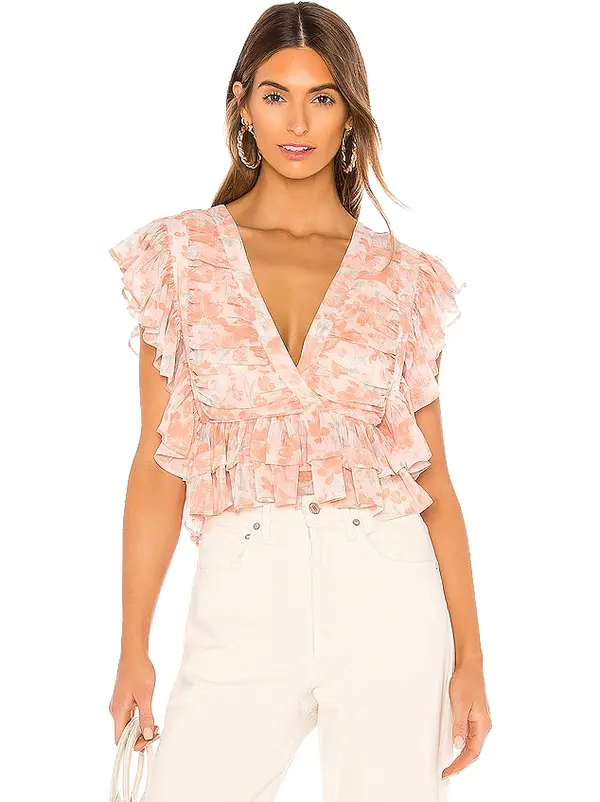 Tularosa Kaia Top - Blush Poppy Floral