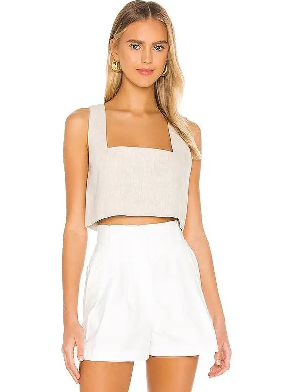 L'academie Rochelle Crop Top - Beige