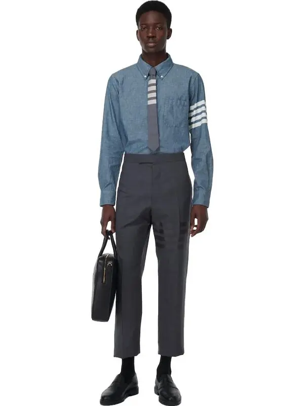 Thom Browne 4-bar Chambray Shirt - Blue